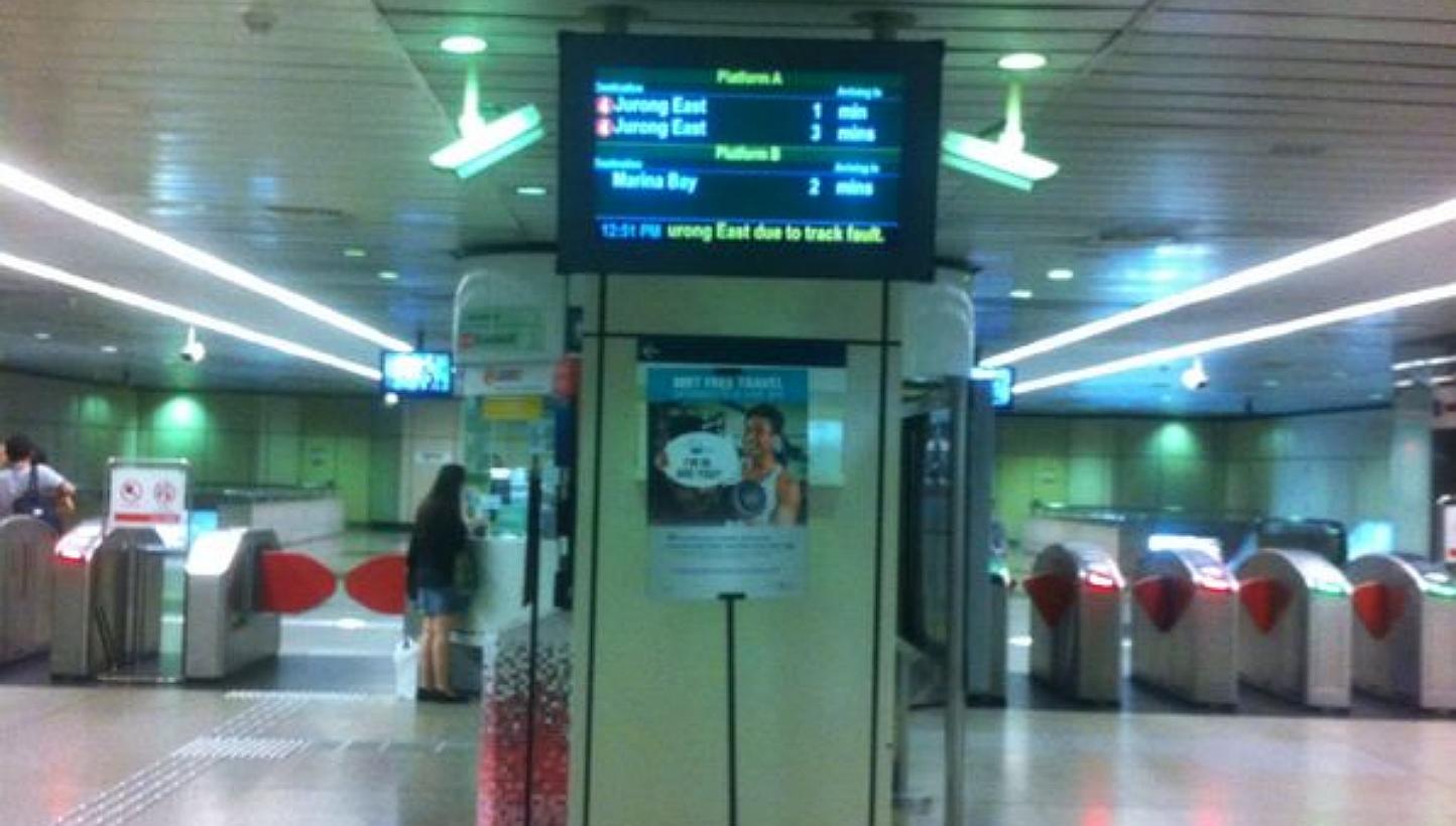 Track fault causes MRT service on North-South line to stop for at least ...