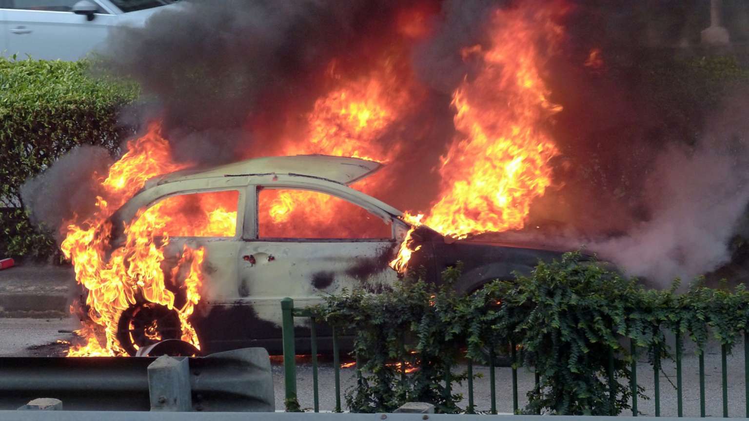 Fire engine sent to put out car fire hit by motorcycle along Braddell ...