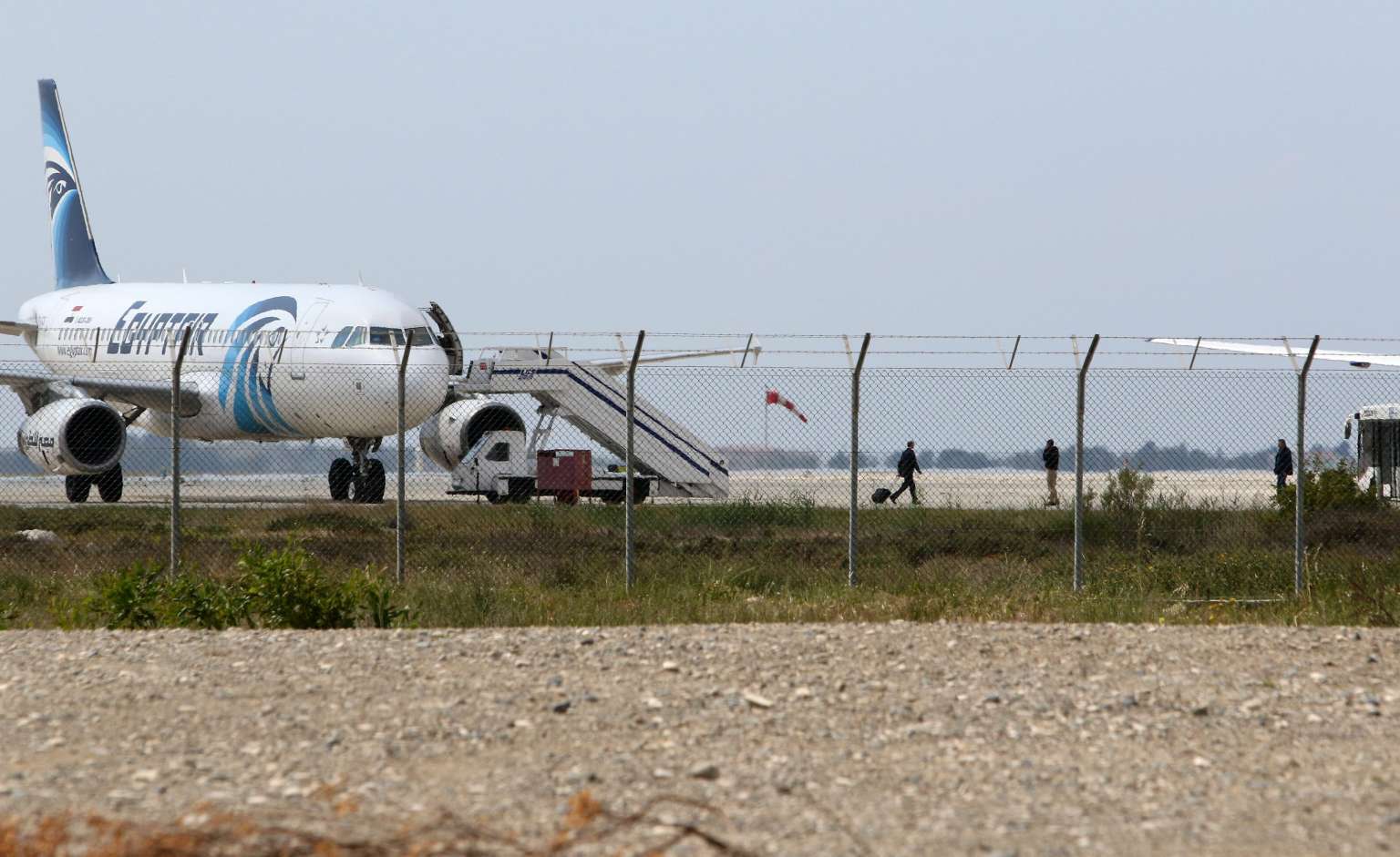 In Pictures: The hijacked EgyptAir A320 plane in Cyprus | The Straits Times