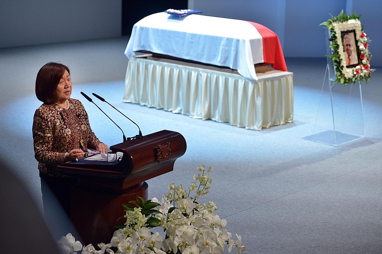 Mrs Nathan's sari gift made into jacket | The Straits Times