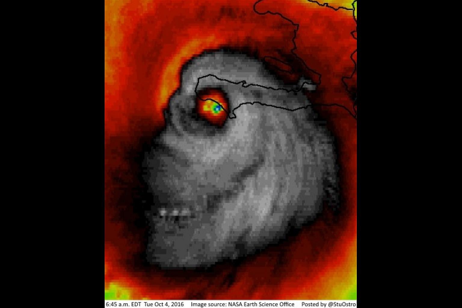 Haunting skull image of Hurricane Matthew spooks the Internet | The ...