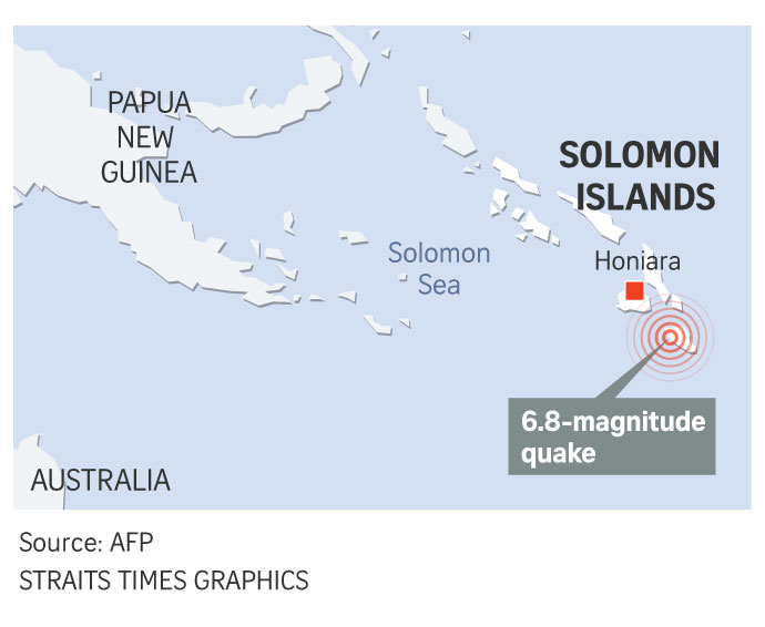 Magnitude 6.8 quake hits off Solomon Islands: USGS | The Straits Times