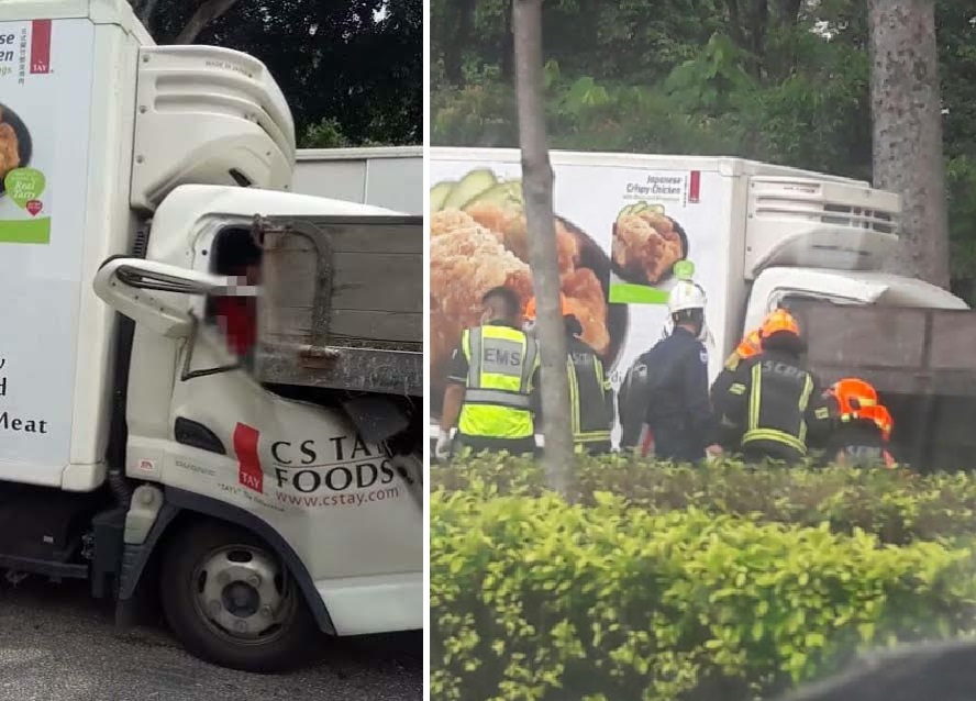 Lorry driver seriously injured after front cabin was crushed in chain ...