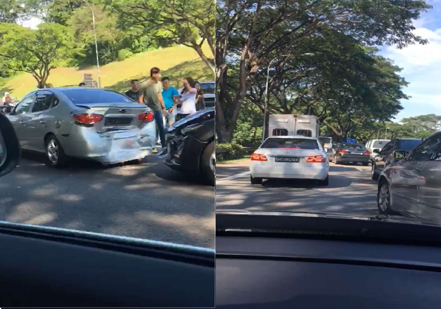 Chain collision of 6 vehicles causes jam on PIE; two women injured ...