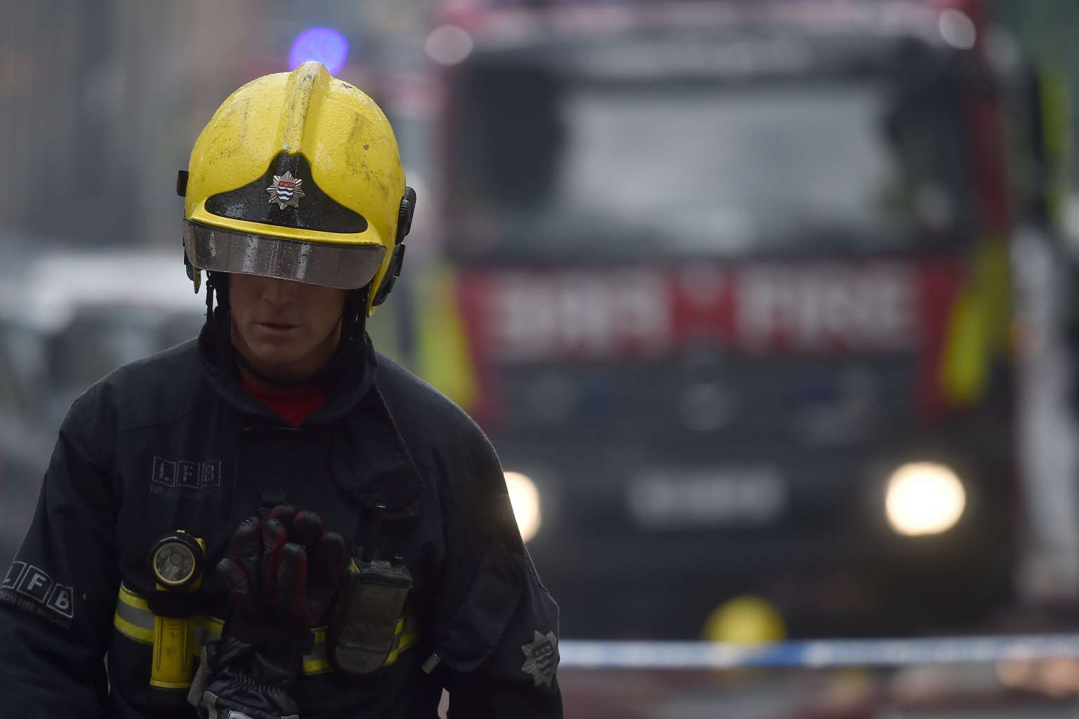 British firefighters battle blaze at low-rise building in east London ...