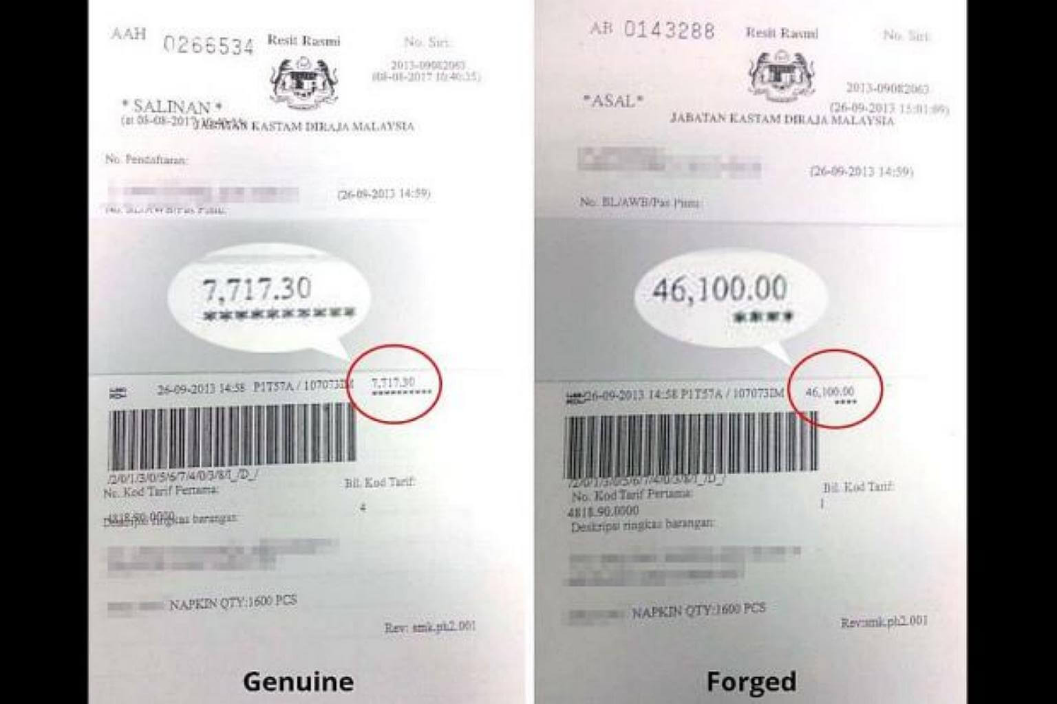 Fake customs receipts costing Malaysian Customs hundreds of millions in ...