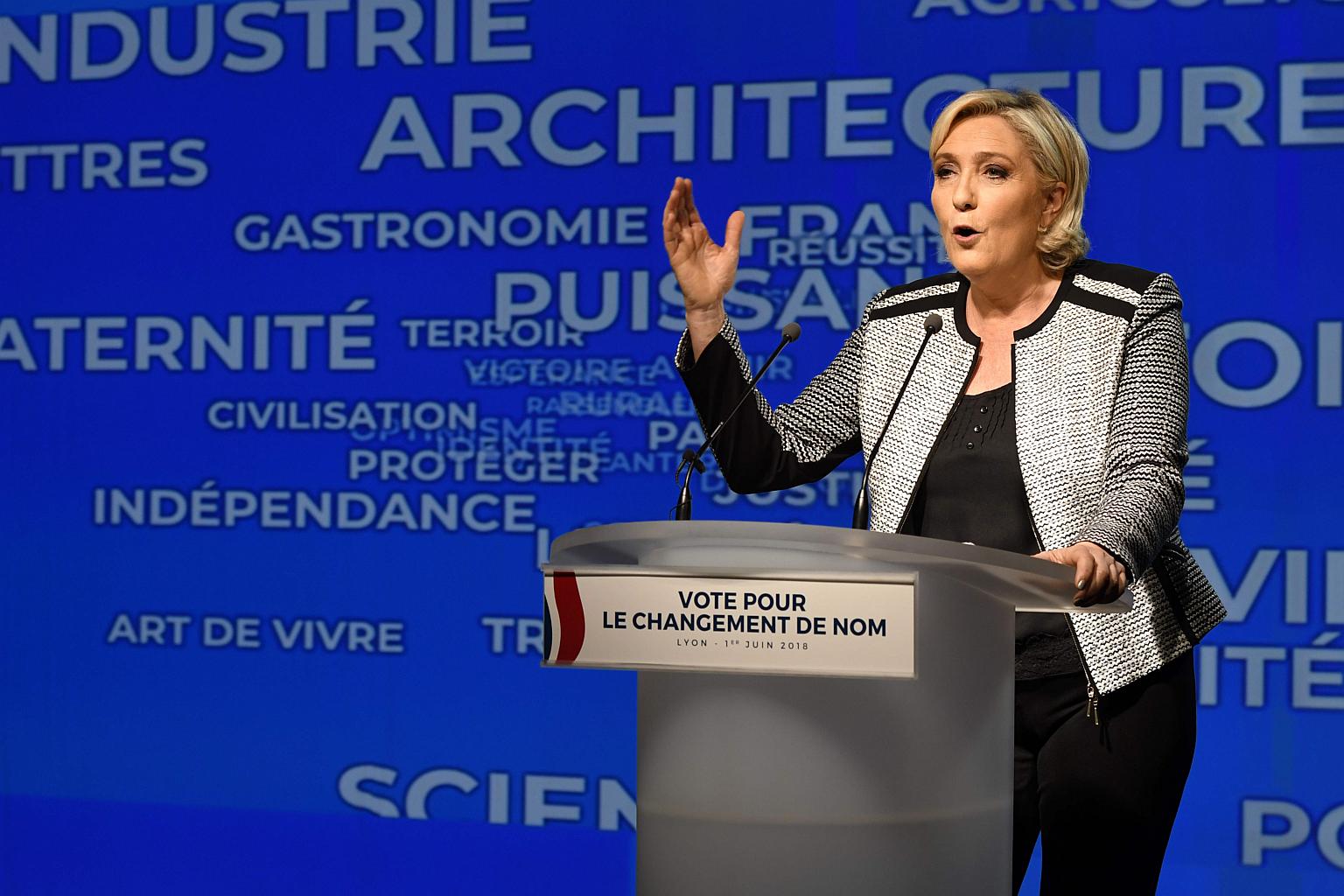 France's far-right National Front renamed National Rally | The Straits ...