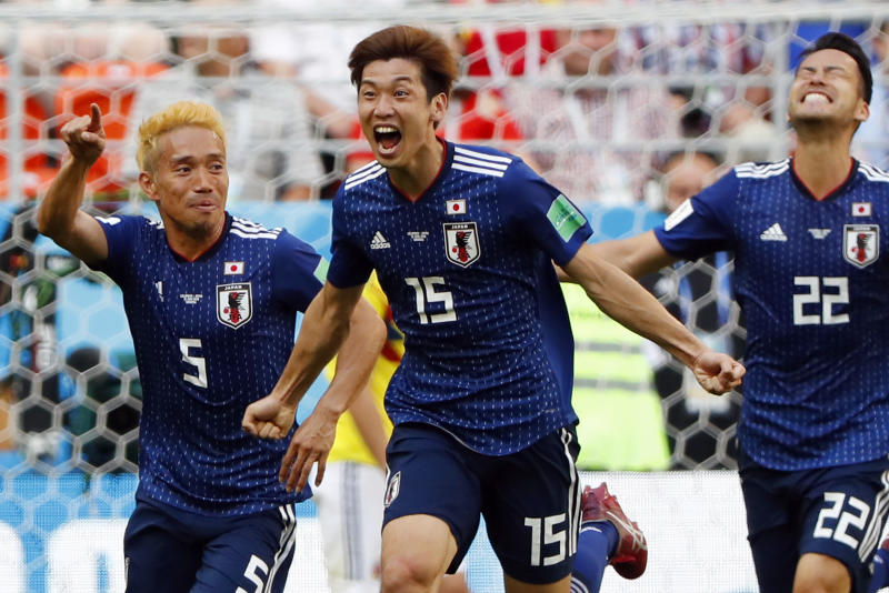 Football: Japan make history with World Cup win against 10-man Colombia ...