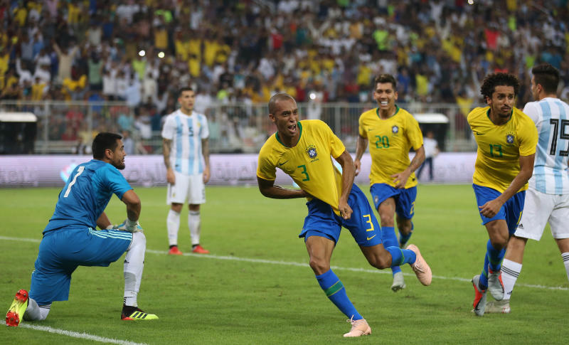 Football: Brazil's Miranda silences Argentina 1-0 with last gasp winner ...
