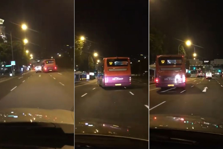 Bus cuts across 3 lanes of traffic, driver to be taken to task by SBS ...