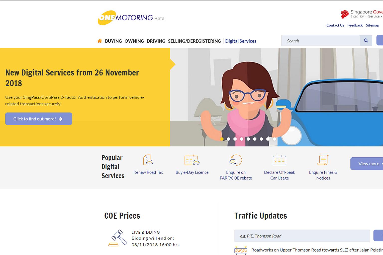 More service options for vehicle owners on revamped One.Motoring ...