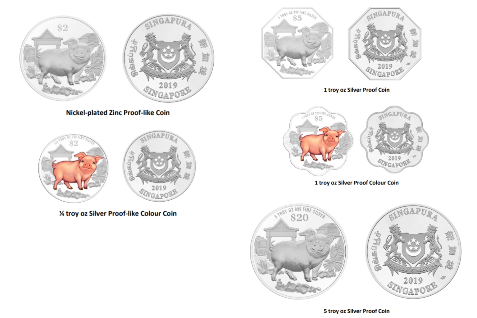 MAS unveils 2019 Year of the Boar Chinese Almanac coins | The Straits Times