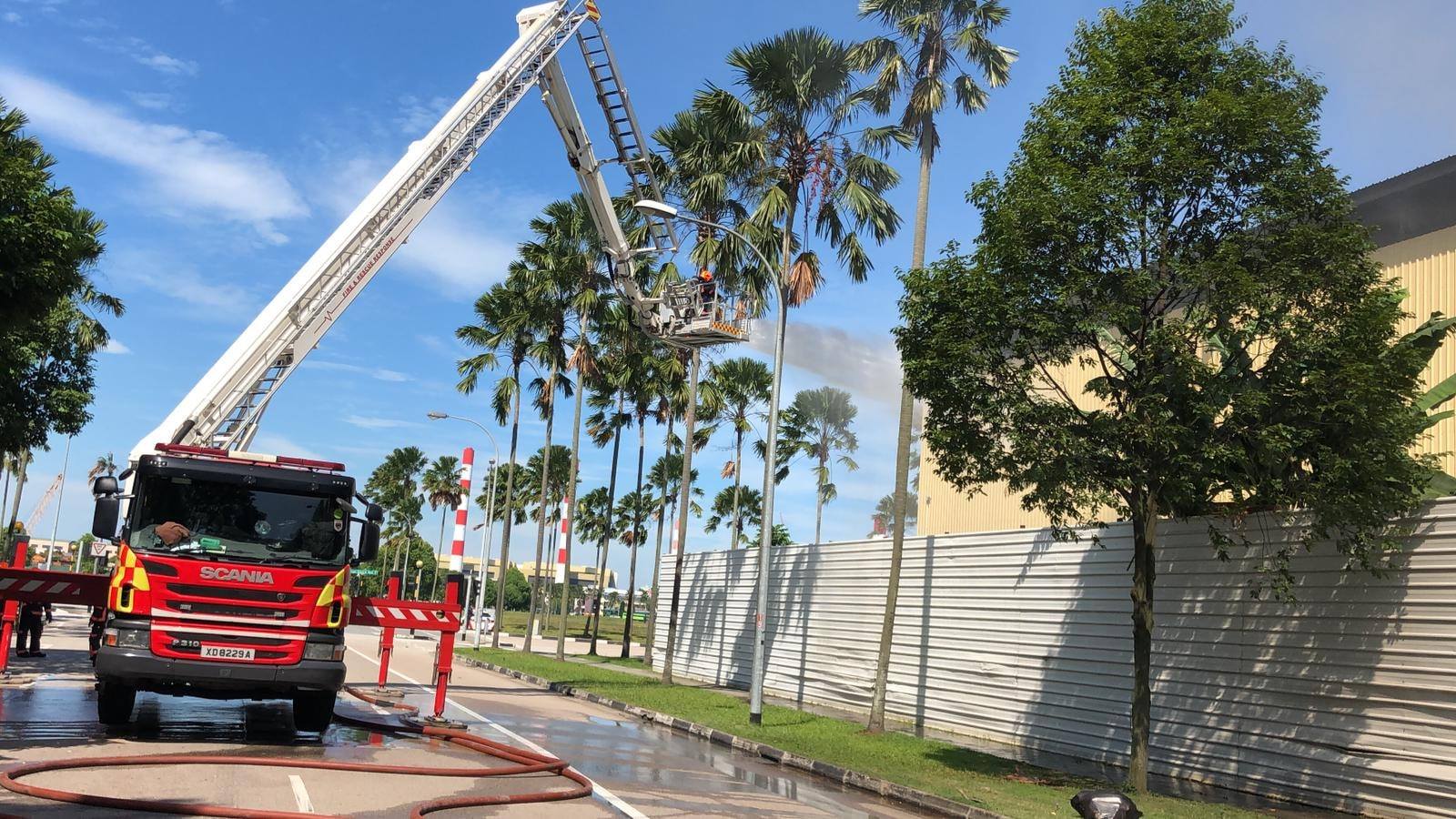 Fire breaks out at Tuas View Circuit waste recycling company, roads ...
