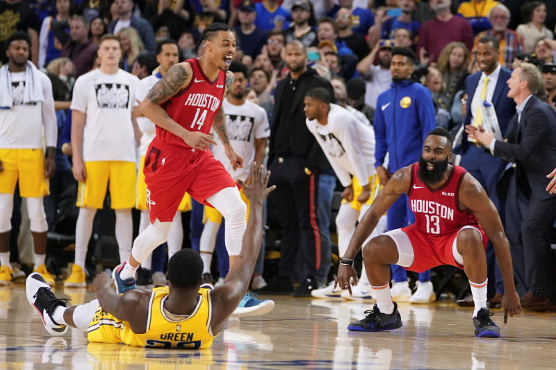 Basketball: Rockets' Harden drops game-winner on Warriors, Spurs ...