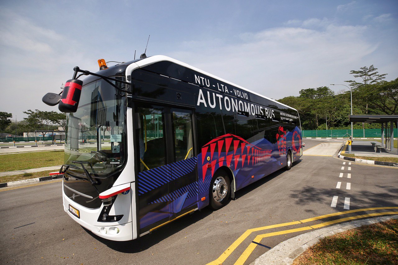 NTU and Volvo launch world's first full-sized driverless electric bus ...