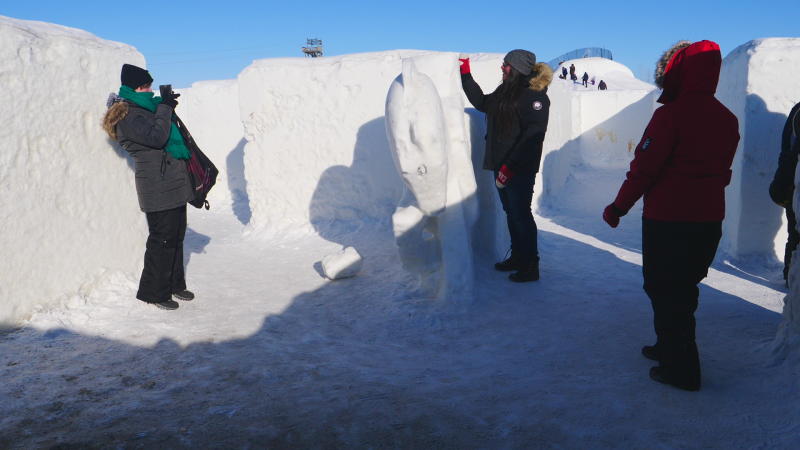 A-maze-ing feat: Canadian couple build world's largest snow labyrinth ...