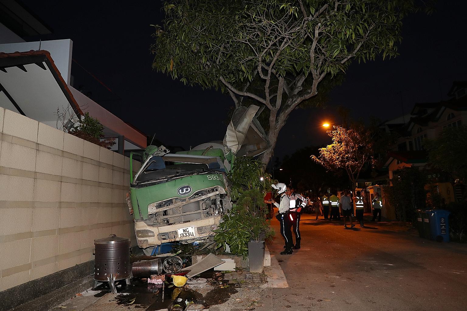 Power cut in 21 homes after truck hits electricity box | The Straits Times