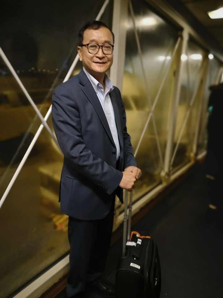 Cambodian opposition figure Sam Rainsy lands in Malaysia | The Straits ...