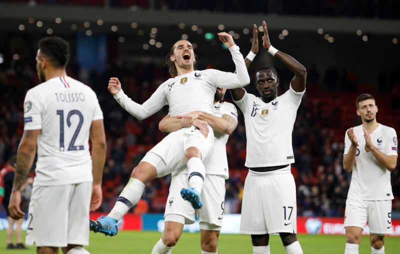 Football: France celebrate 2-0 win in Albania's new stadium | The ...