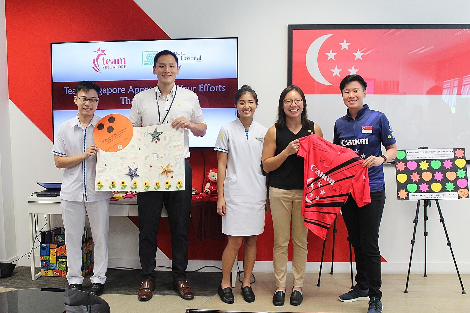 Team SG athletes thank healthcare workers | The Straits Times