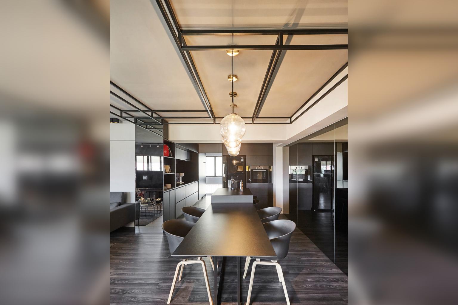 The Chic Home: Eye-catching ceiling grid design in this Woodlands flat ...