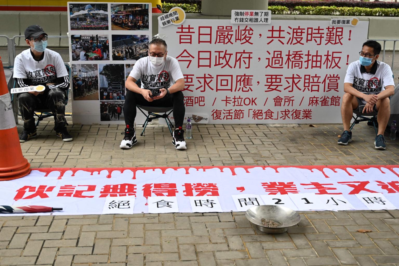 Hong Kong bar owners on 'hunger strike' over closures due to Covid-19 ...