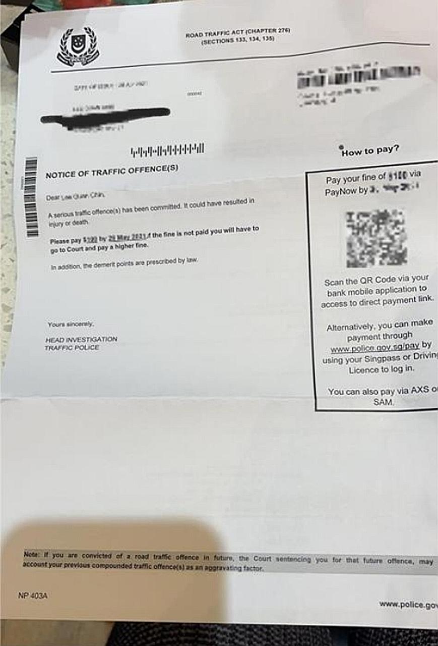 Scam? Police say traffic offence letter is genuine | The Straits Times