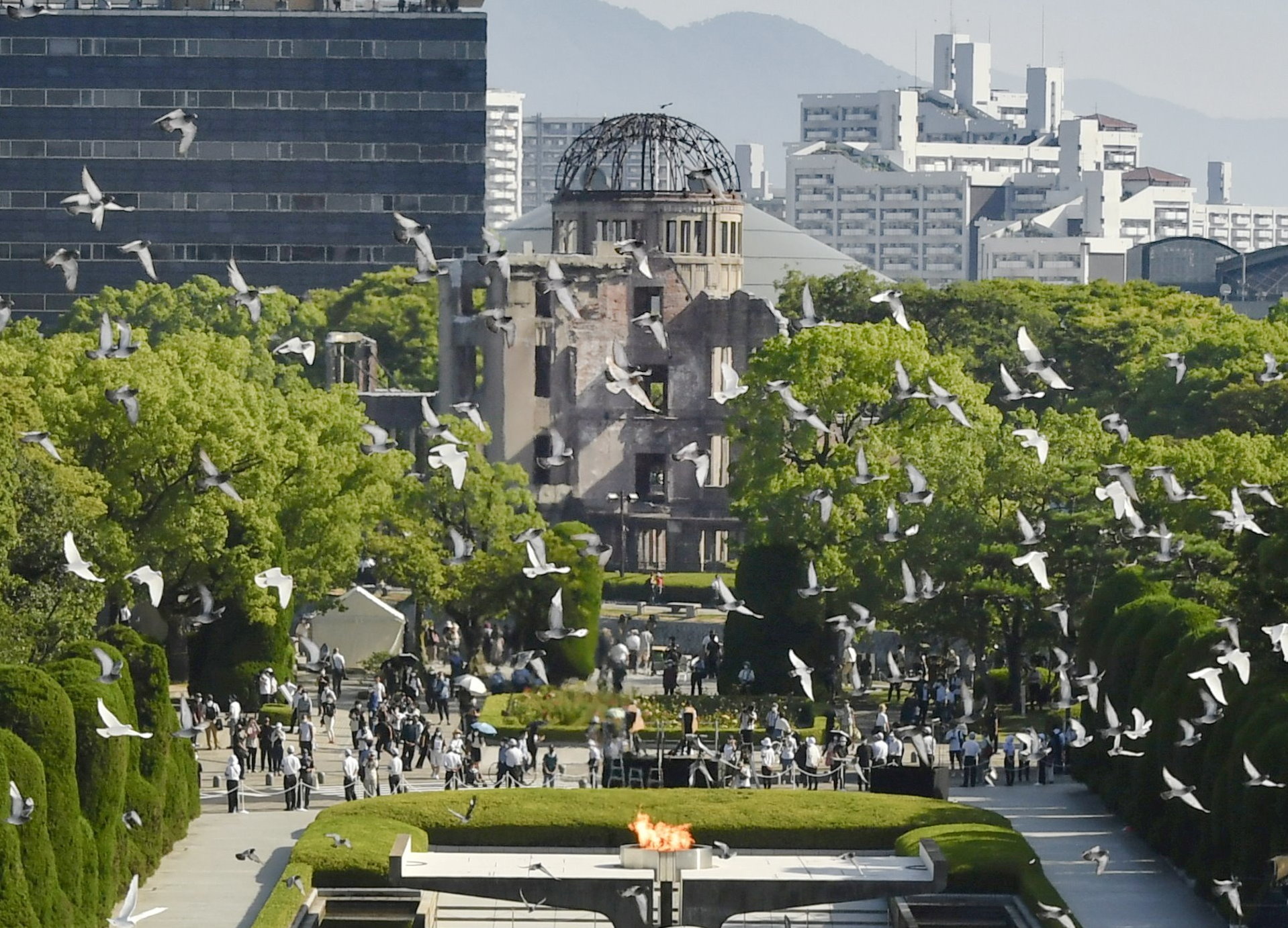 Japan marks Hiroshima bomb anniversary with low-key ceremonies | The ...
