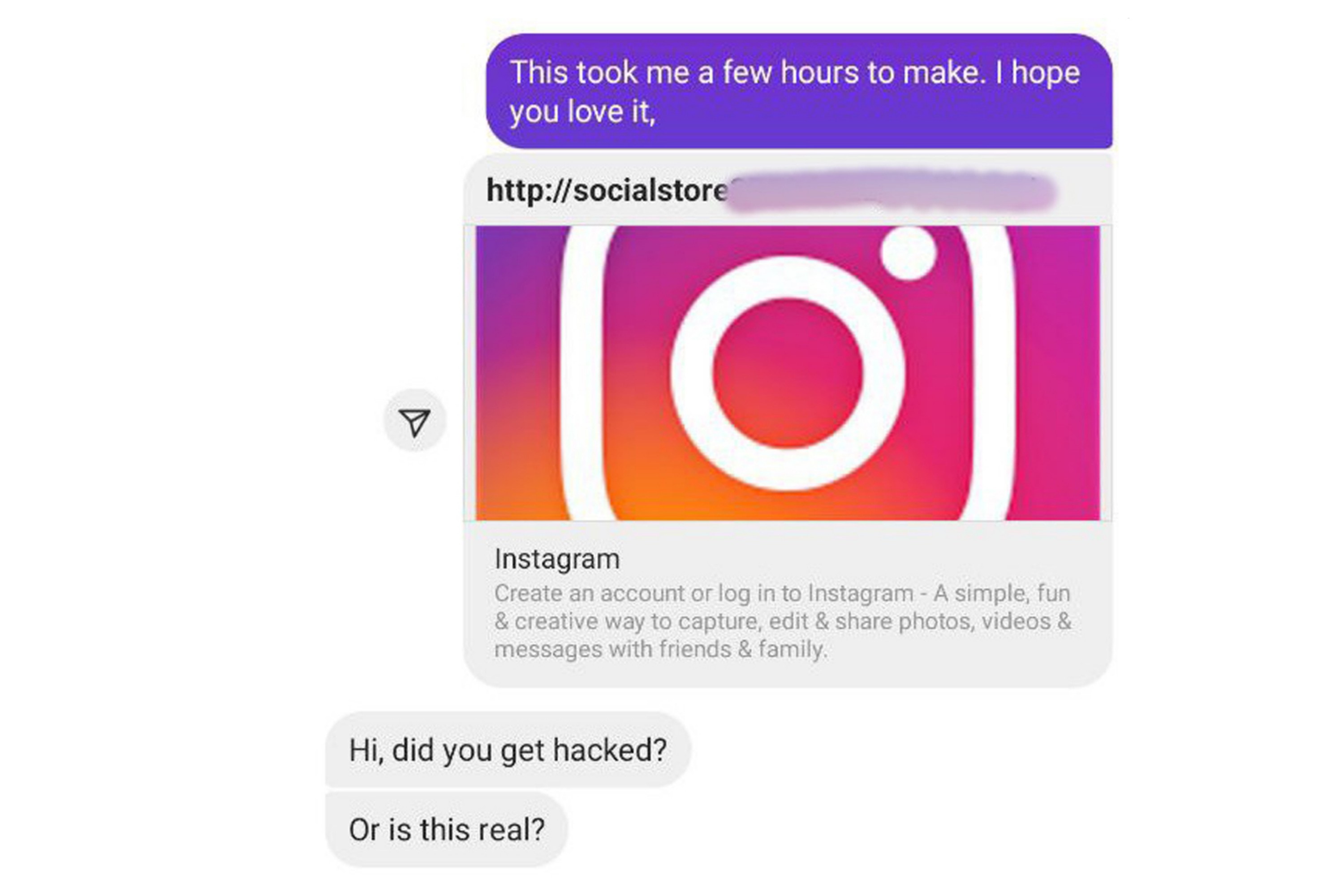 'This took a few hours to make': Instagram scam offers users gift, then ...