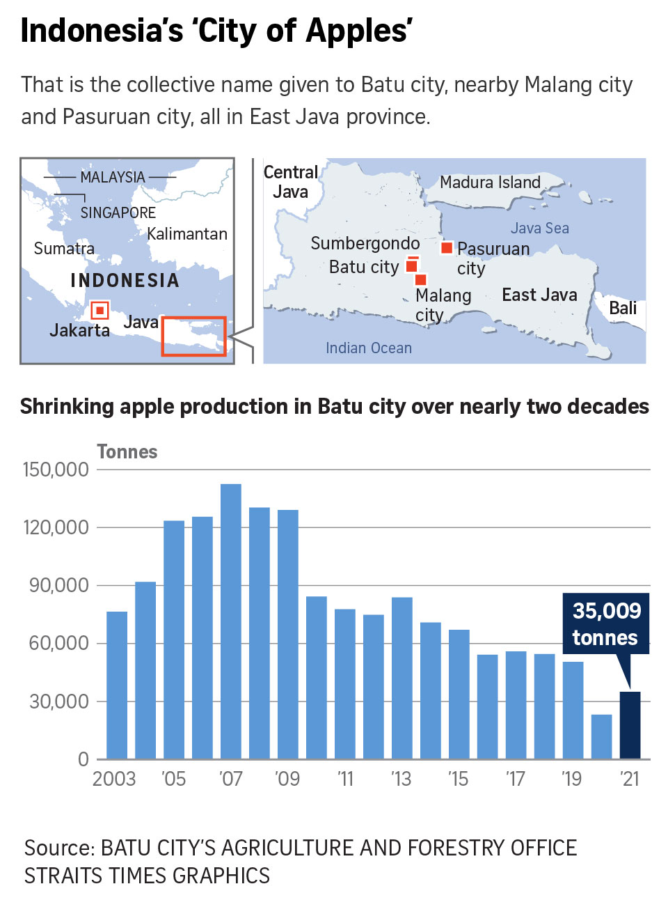 Indonesia’s apple-growing heartland feels the heat of global warming ...