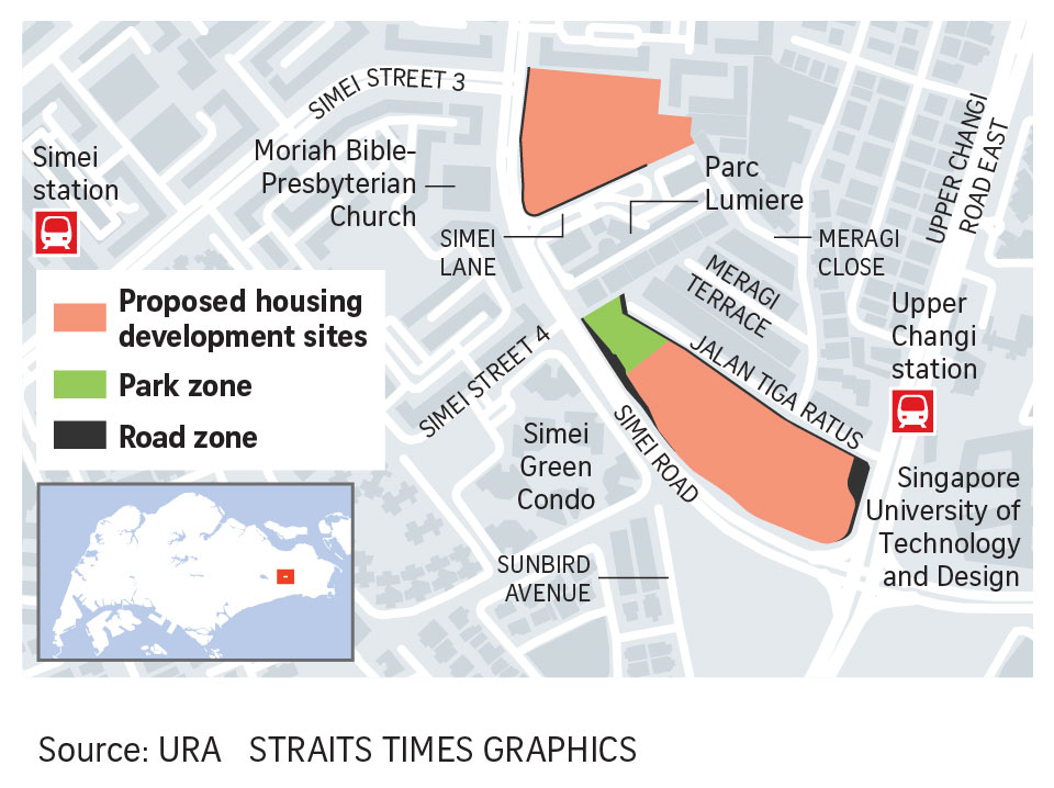 New homes set to be built on two sites in Simei; one near Upper Changi ...