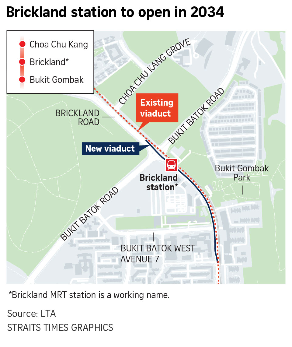 New Brickland MRT stop between Choa Chu Kang and Bukit Gombak set to ...