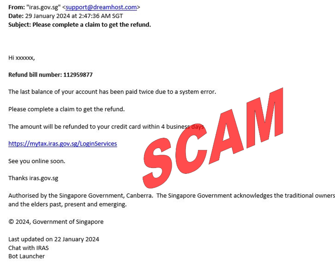 S’poreans reminded to be wary of scam e-mails claiming to offer tax ...