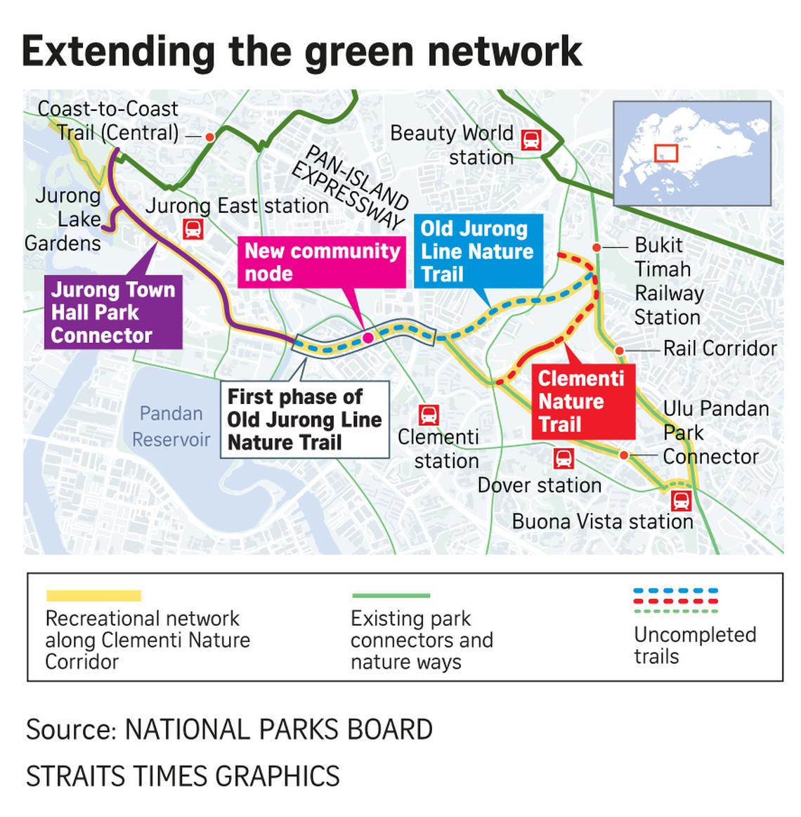 New Jurong Town Hall Park Connector to add 2km of green trails to Clementi Nature Corridor | The ...