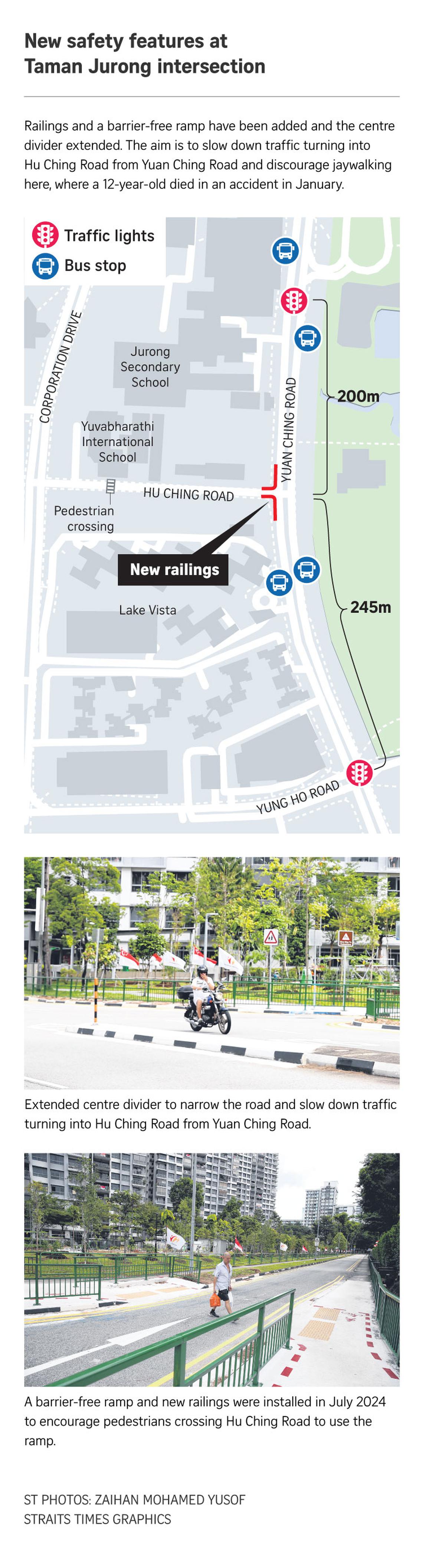 Pedestrians still dash across busy Yuan Ching Road despite new railings ...