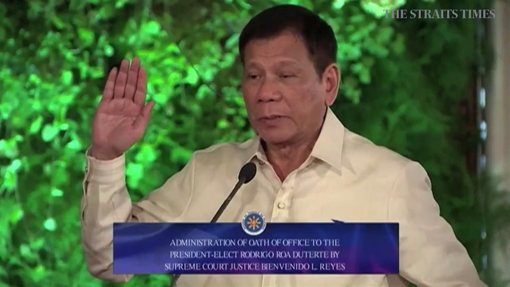 Rodrigo Duterte sworn in as Philippines' 16th president, promises ...