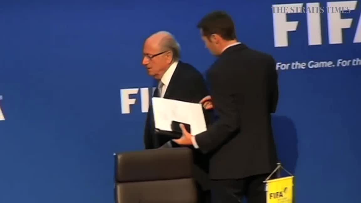 Football Funnies: Prankster interrupts Fifa press conference to throw ...