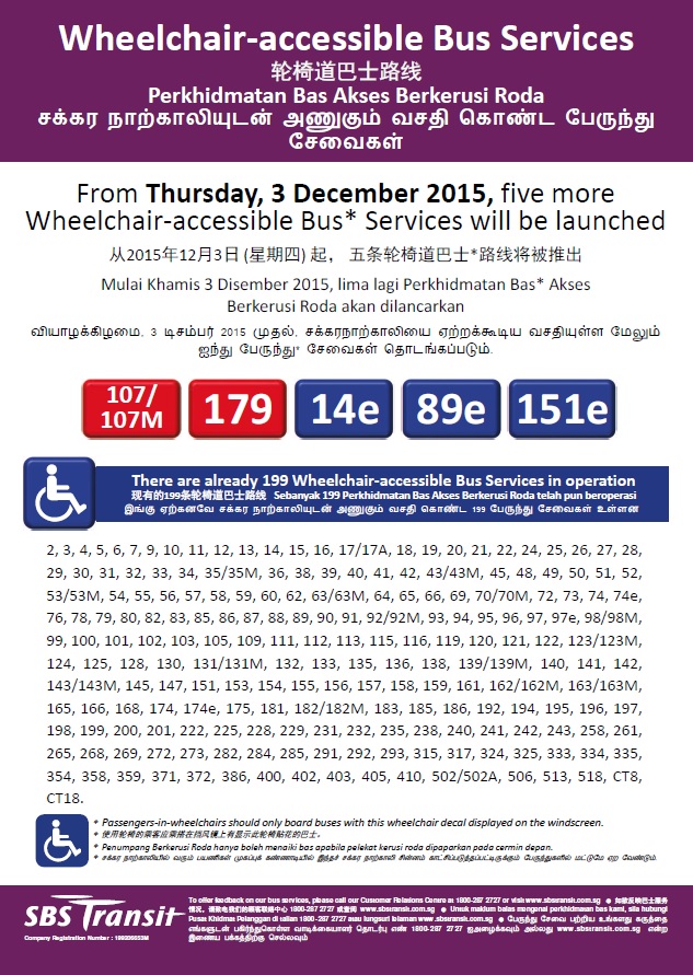 Five new wheelchair-accessible bus services to be launched on Dec 3 ...