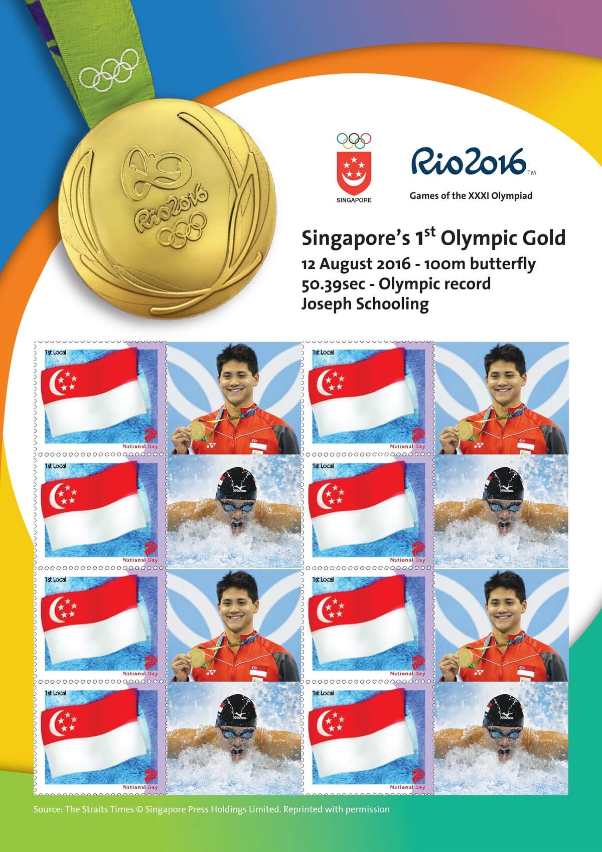 SingPost launches Olympic stamp set; proceeds go to Singapore Olympic ...