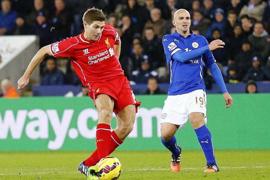 Football: Gerrard on target as Liverpool beat Leicester, Manchester ...