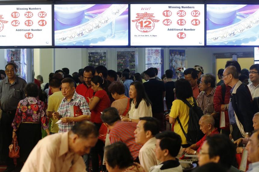 Winning numbers for the 2015 Toto Hong Bao Draw are 02, 13, 19, 28, 41 ...