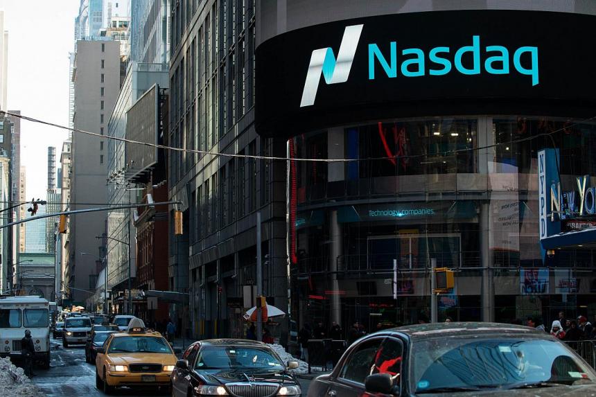 Dow, S&P 500 fall, while Nasdaq up back near 5,000 | The Straits Times