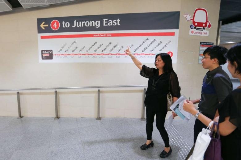Elderly commuters give feedback on signage at MRT station | The Straits ...