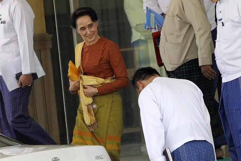 Myanmar's Suu Kyi drops two ministerial jobs, takes on spokesman role ...