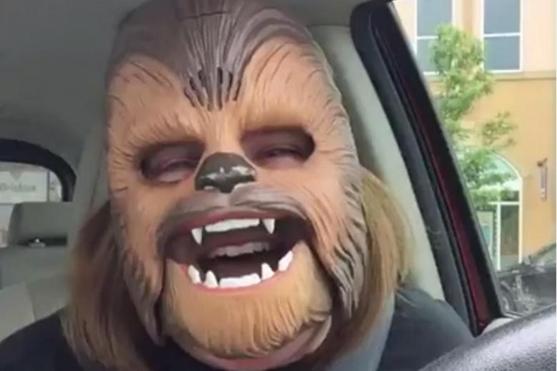 Facebook Live video of Texas woman and her electronic Chewbacca mask ...