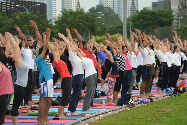 750 celebrate International Day of Yoga in Kallang | The Straits Times