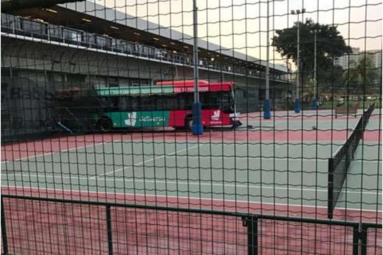 SBS Transit bus stuck in tennis court at Yio Chu Kang; second incident ...