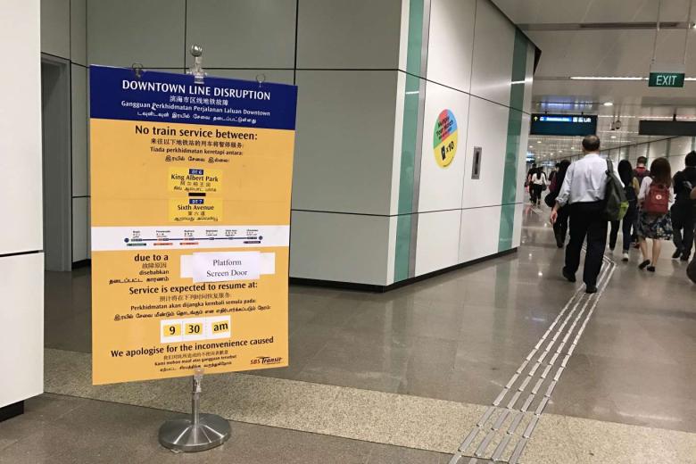 Downtown Line disrupted on Tuesday morning due to platform screen door ...
