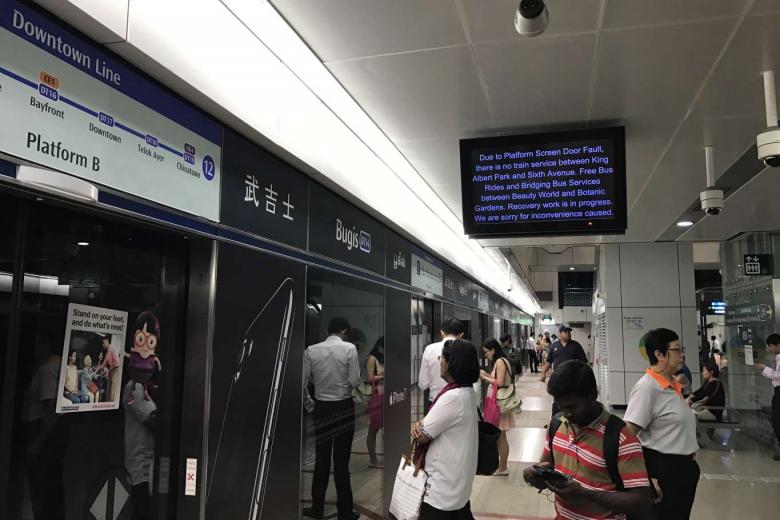 Downtown Line disrupted on Tuesday morning due to platform screen door ...