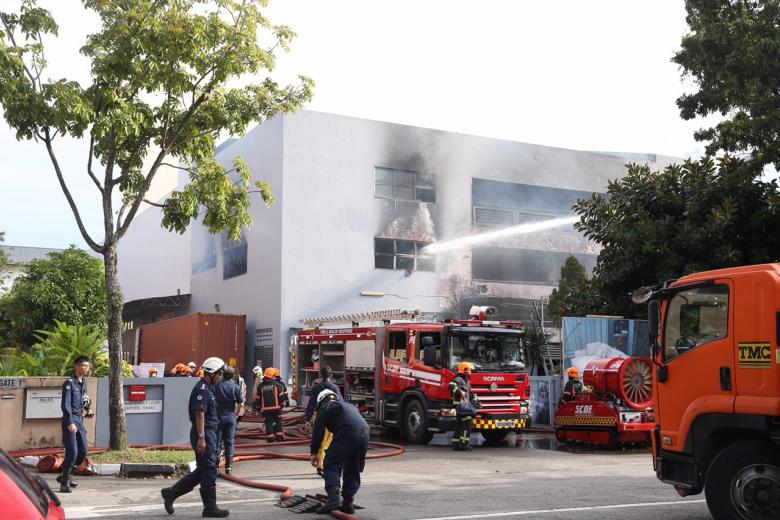 50 SCDF firefighters deployed to put out fire at Sungei Kadut warehouse ...